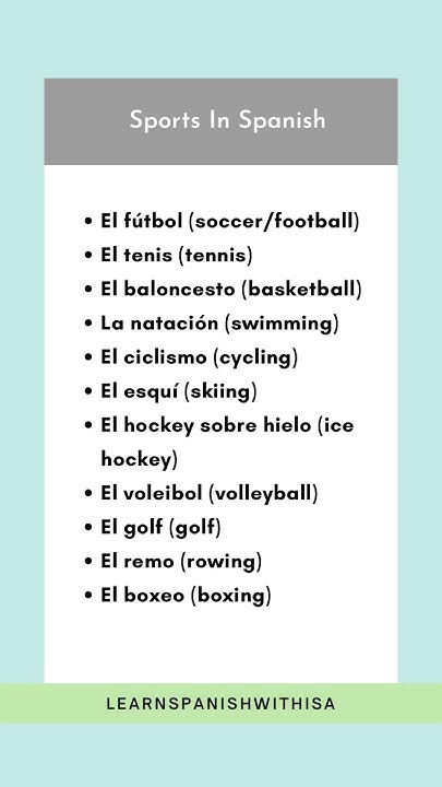 Sports In Spanish! - YouTube