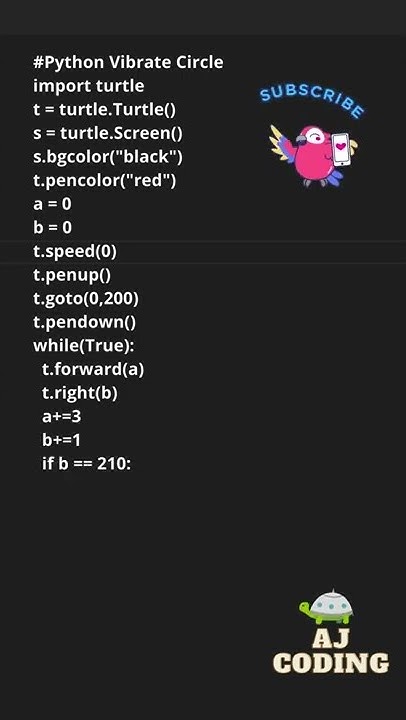 Create vibrate circle using python turtle in Python turtle | How to draw a Vibrate Circle - YouTube