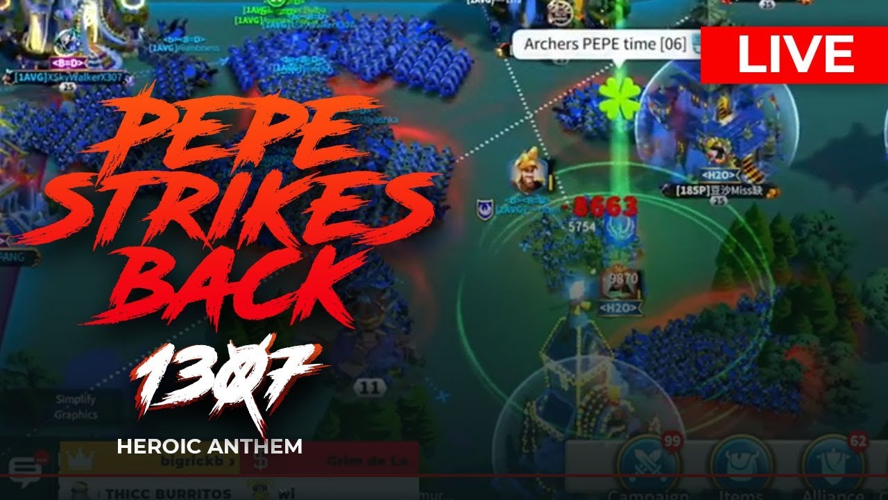 PEPE STRIKES BACK!!! - 1307 KVK BATTLES - YouTube