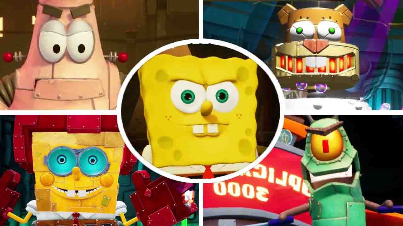 SpongeBob SquarePants - All Robot Bosses Gameplay Walkthrough Video ...