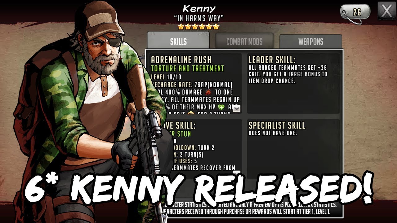 TWD RTS: 6* Kenny Released - The Walking Dead Road to Survival - YouTube