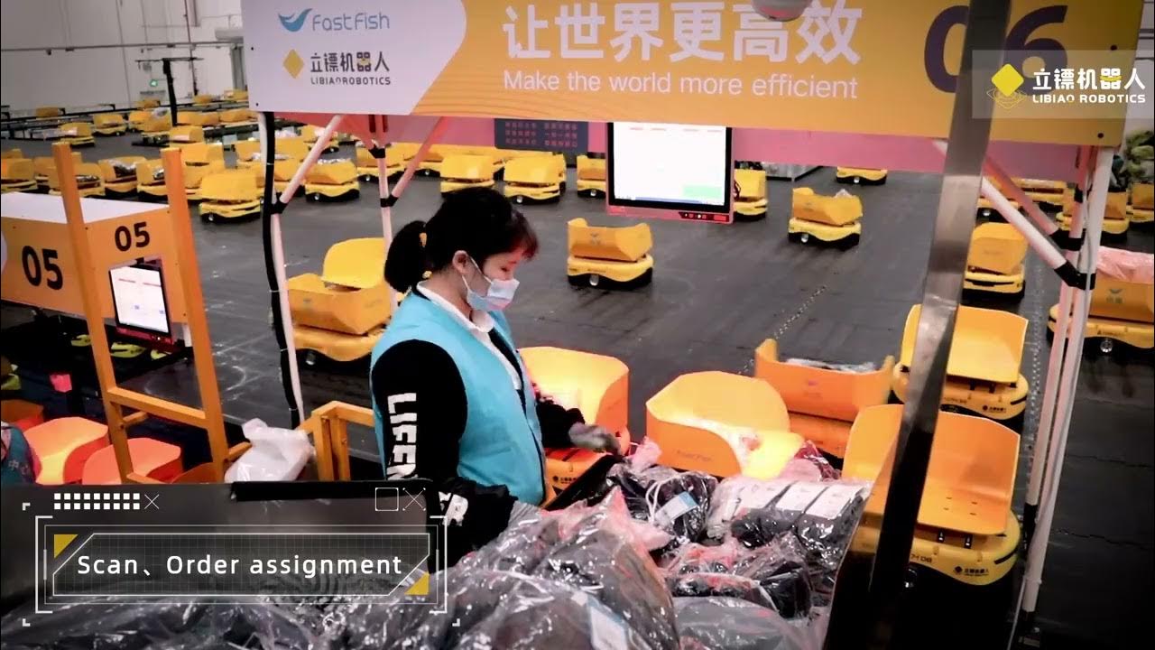 Apparel Store Application of Libiao T-Sort Robotics Sorting System - YouTube