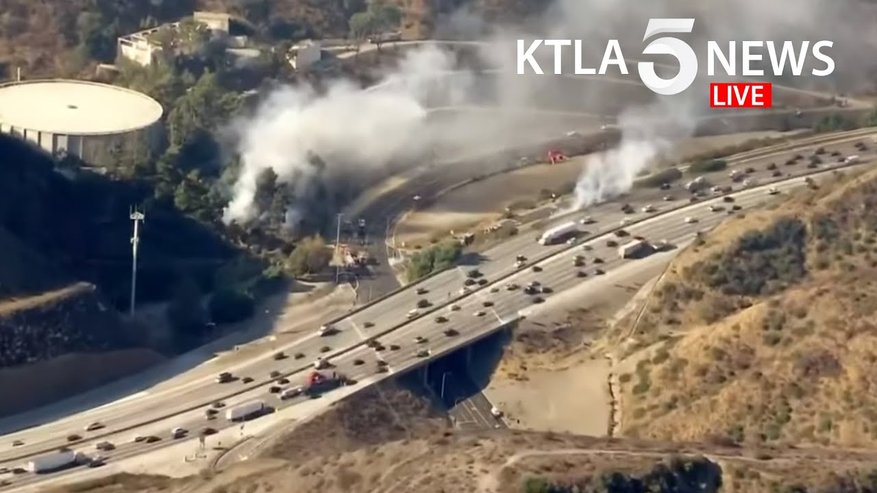 Crews battle small brush fire in Sepulveda Pass area of Los Angeles ...
