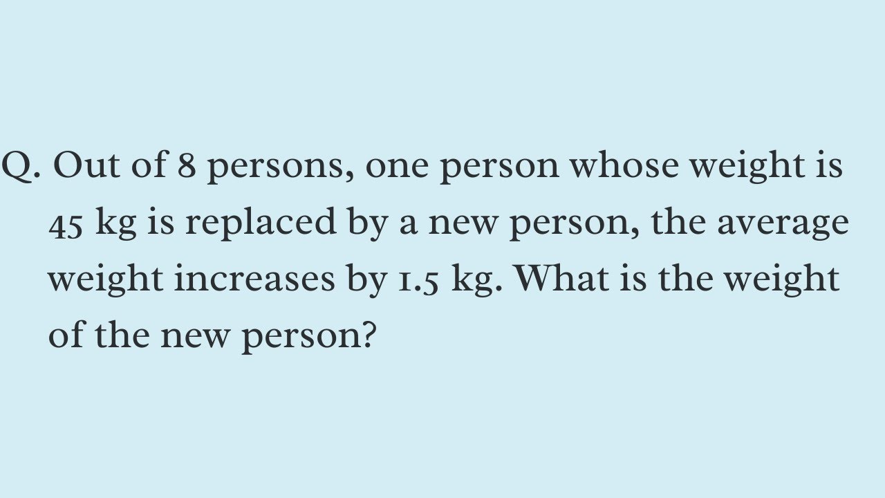 Average Weight Problem Explained In Hindi | Math Trick 🔢 | Quora | #007 ...