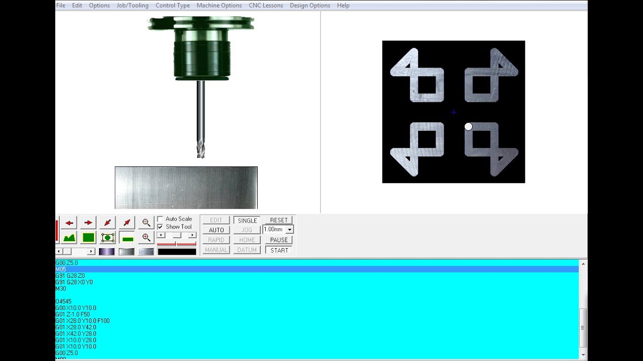 Ex6using Subprogram And Mirroring Create A Part Program And Produce Component In The Machine 0103