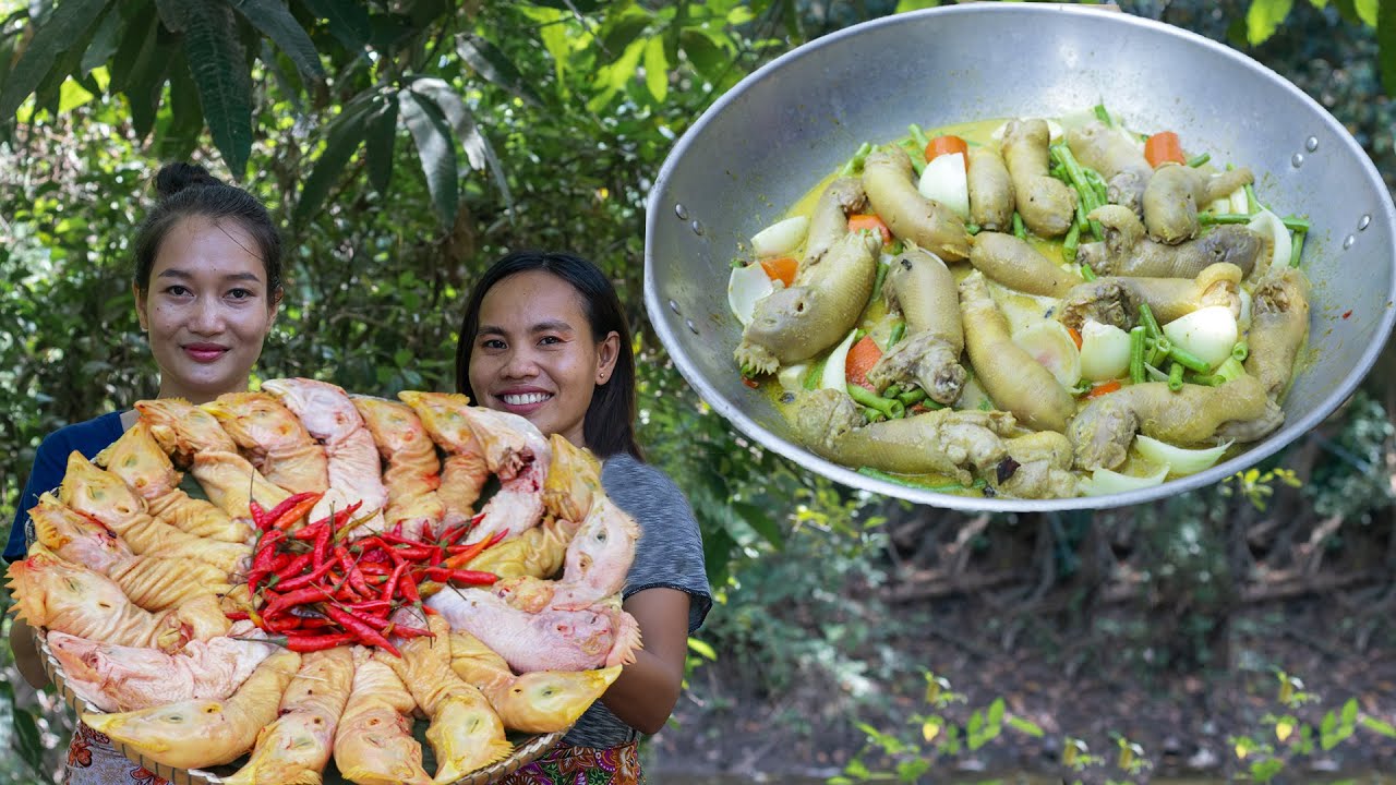 Curry Chicken heads in Khmer recipe - YouTube