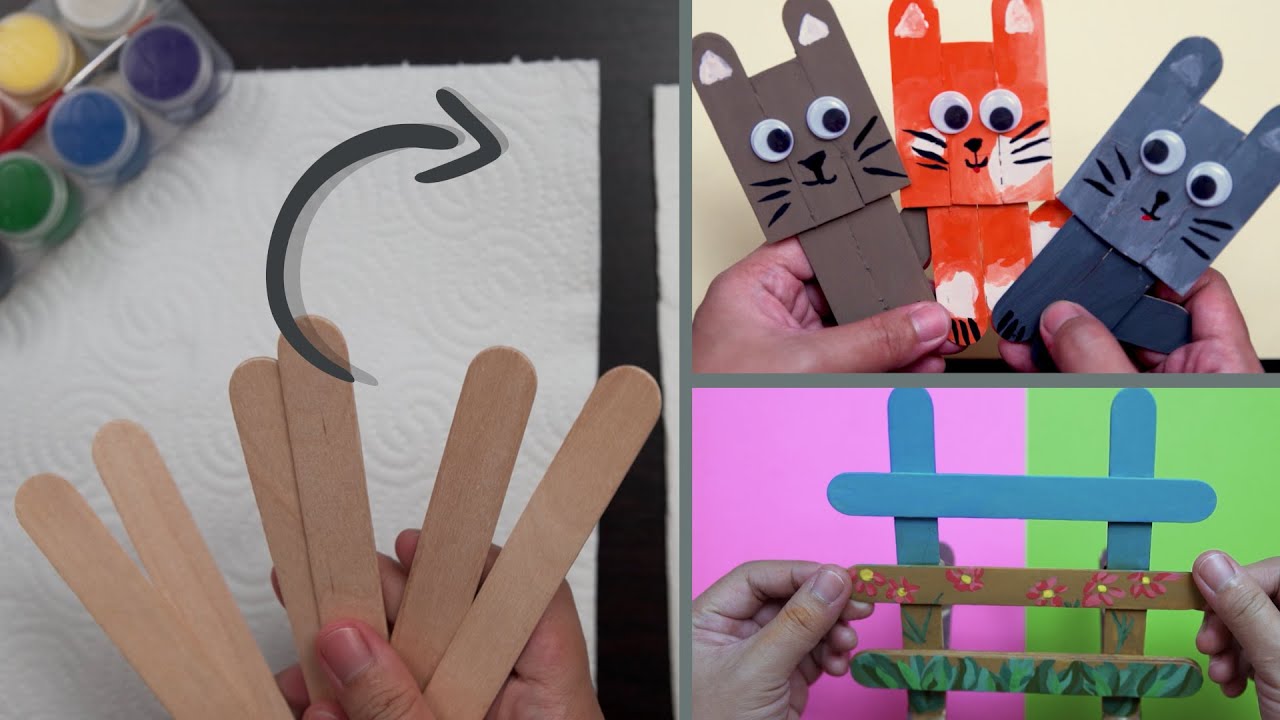 4 Popsicle Sticks Craft - YouTube