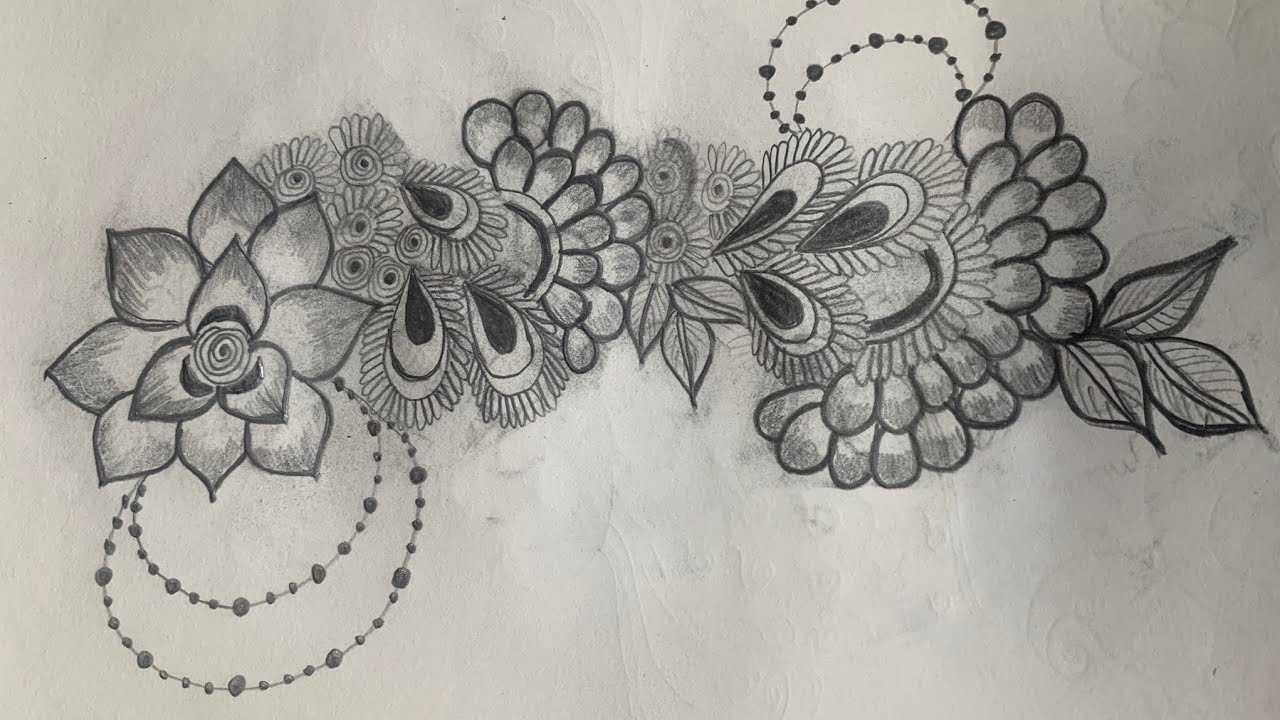 Pencil mehndi design || latest pencil mehndi design - YouTube