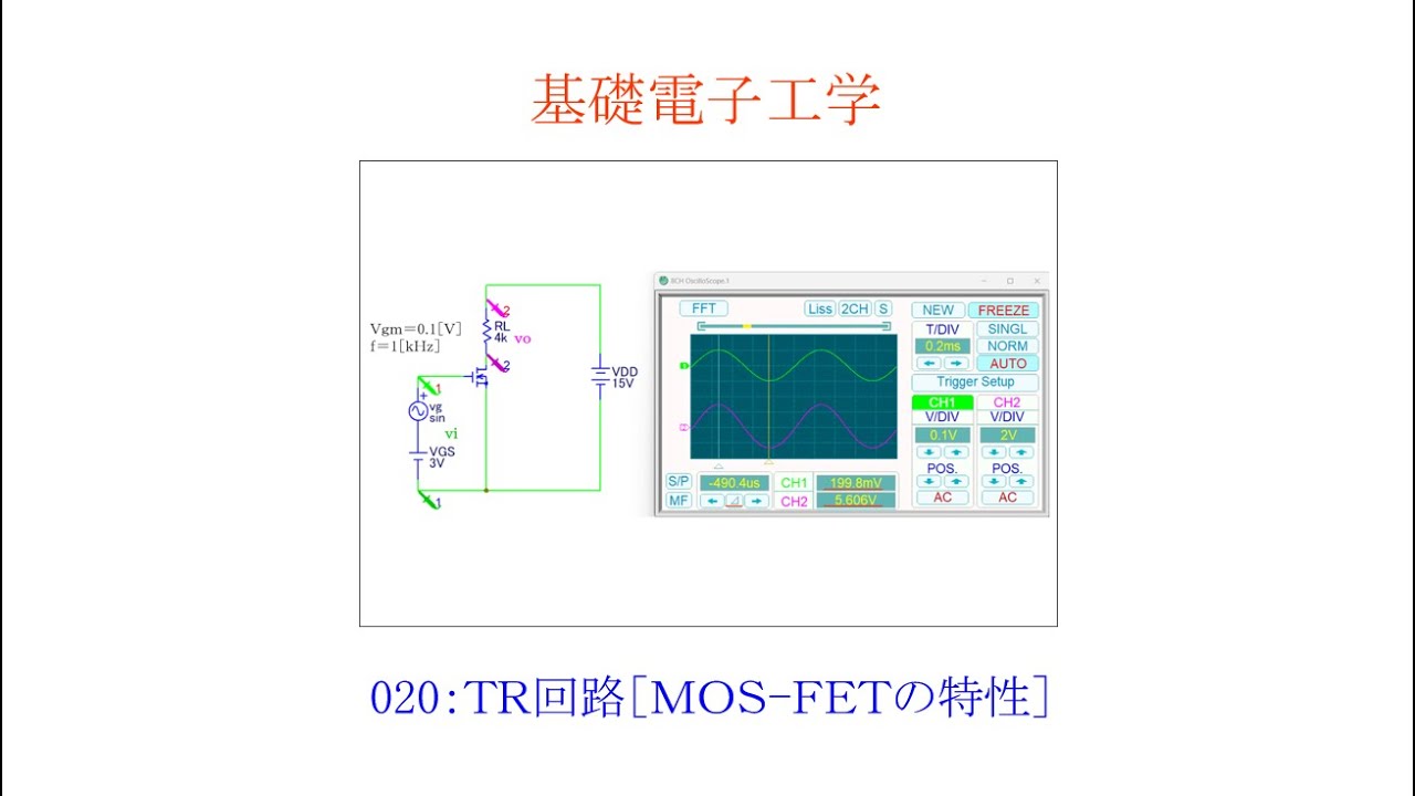 【基礎電子工学ENG】020：トランジスタ回路[MOS-FETの特性／MOS-FETの増幅作用／相互コンダクタンスgm] - YouTube