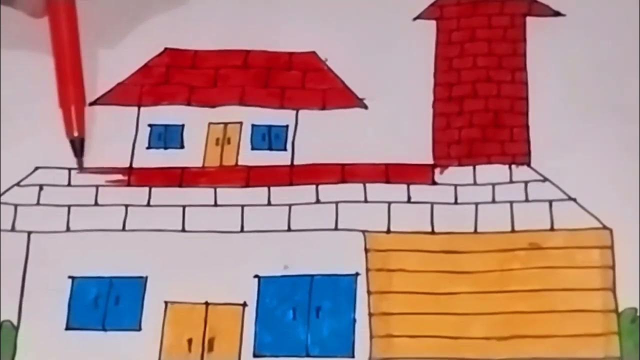 How to draw a home for kids | drawing for kids | drawing | draw ...