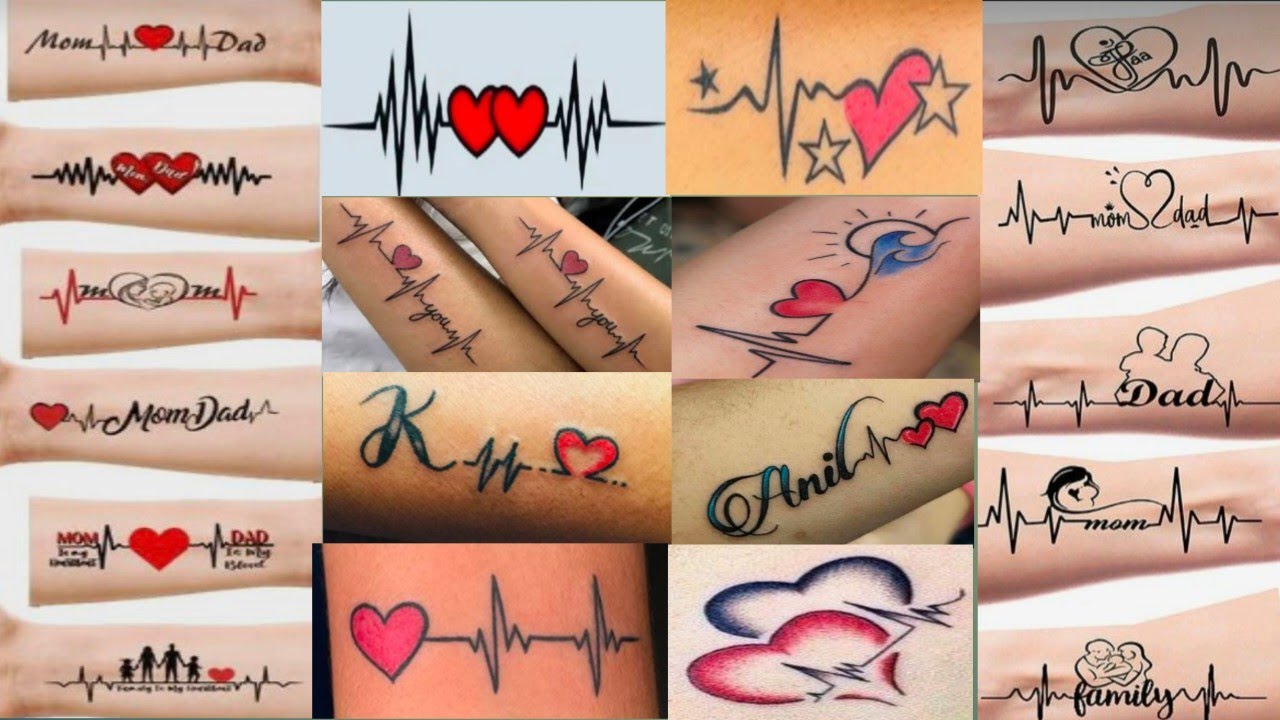 Heart beat tattoo designs 💞/trending heart beat tattoo designs ...