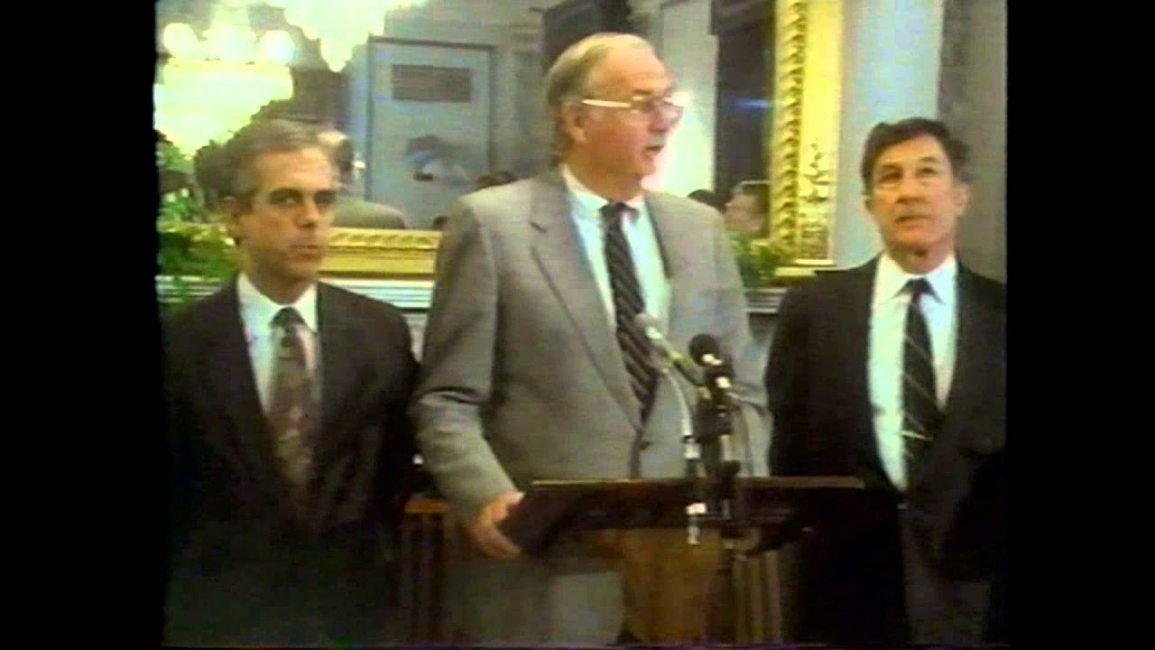 Press conference intro of first ADA Bill in 1988 with Senator Weicker ...