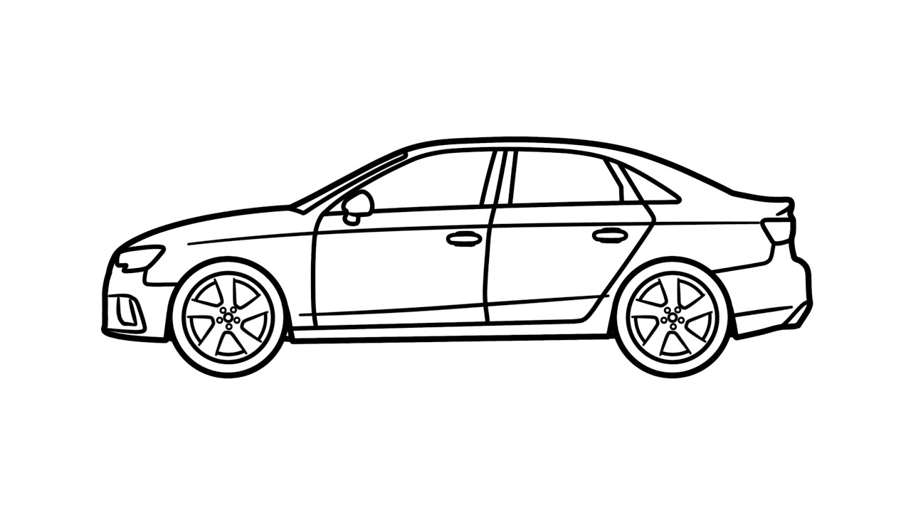 How to draw AUDI A3 easy / drawing audi a3 sedan car - YouTube