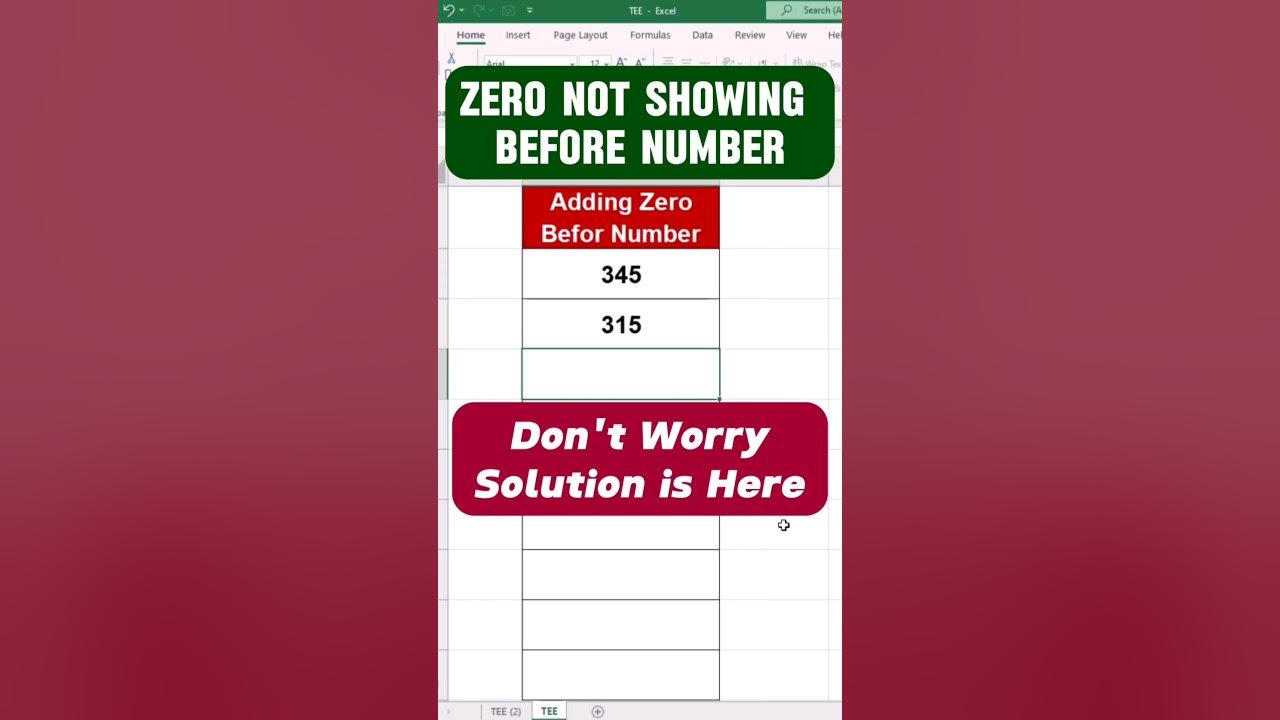 add zero ⭕ before Numbers in Excel #excel #exceltips #data #exceltricks #exceltutorial #shorts ...
