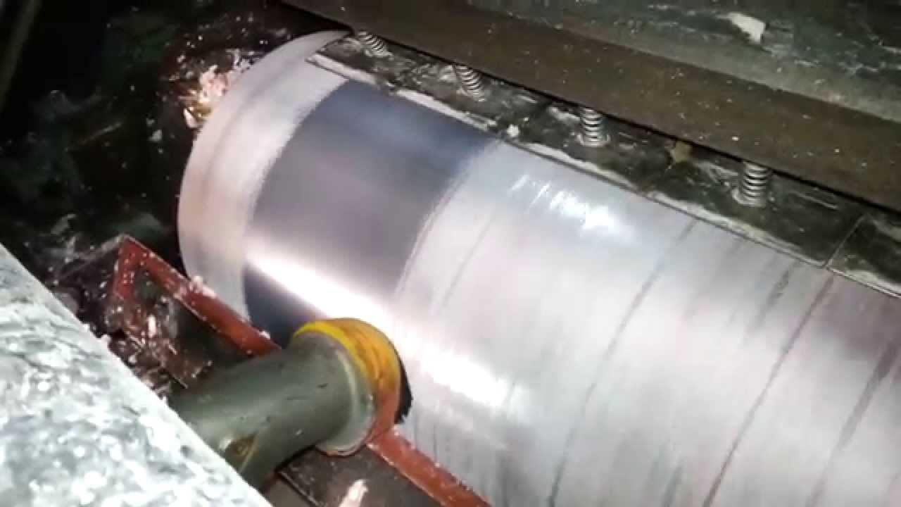 SODIUMBLAST - SODA BLASTING OF DOUBLE BACKER GLUE ROLL - YouTube