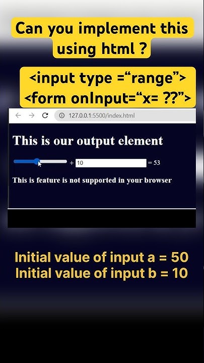 Amazing HTML forms output with range and number based input #html # ...