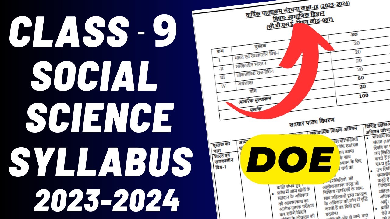 Social Science (Sst) Syllabus Class-9 2023-24 | class 9th samajik ...