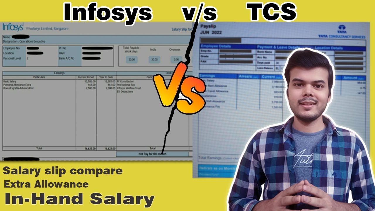 Tcs vs Infosys Salary 💵 Slip Comparison| Tcs & infosys Salary in 1 year ...