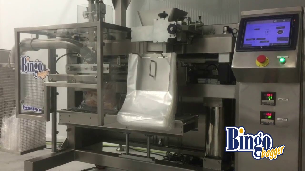 Filling frac packs into large polyethylene bags - YouTube