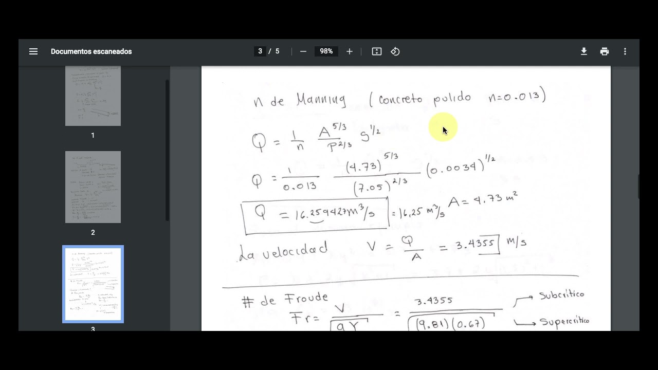 Determinación Coeficiente rugosidad de Manning - Manual USGS - YouTube