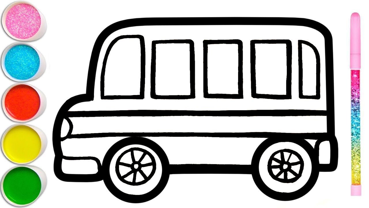 How to draw a school bus/ Cómo dibujar un autobús escolar - YouTube