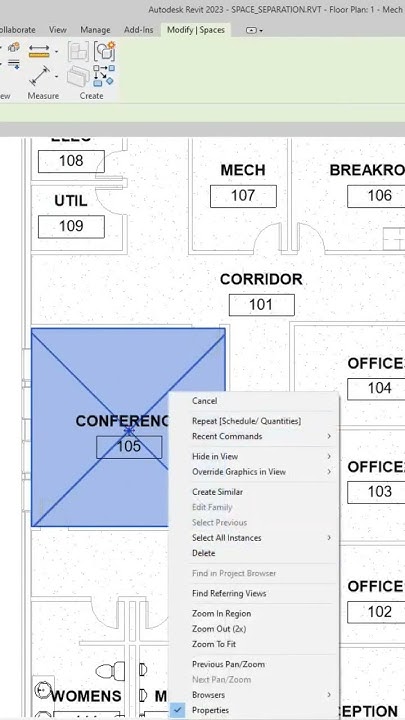 How to delete spaces in Revit - YouTube