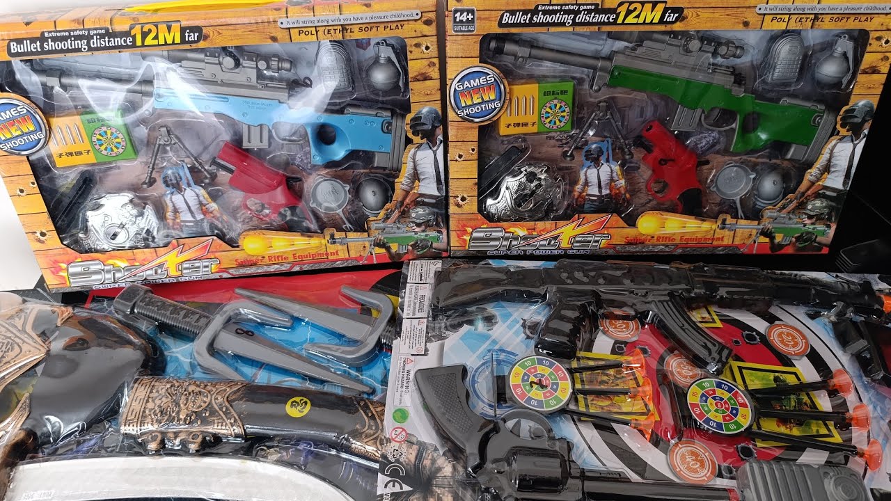 6 Minutes Satisfying With Unboxing Super Toy Power Guns Play Set | ASMR ...