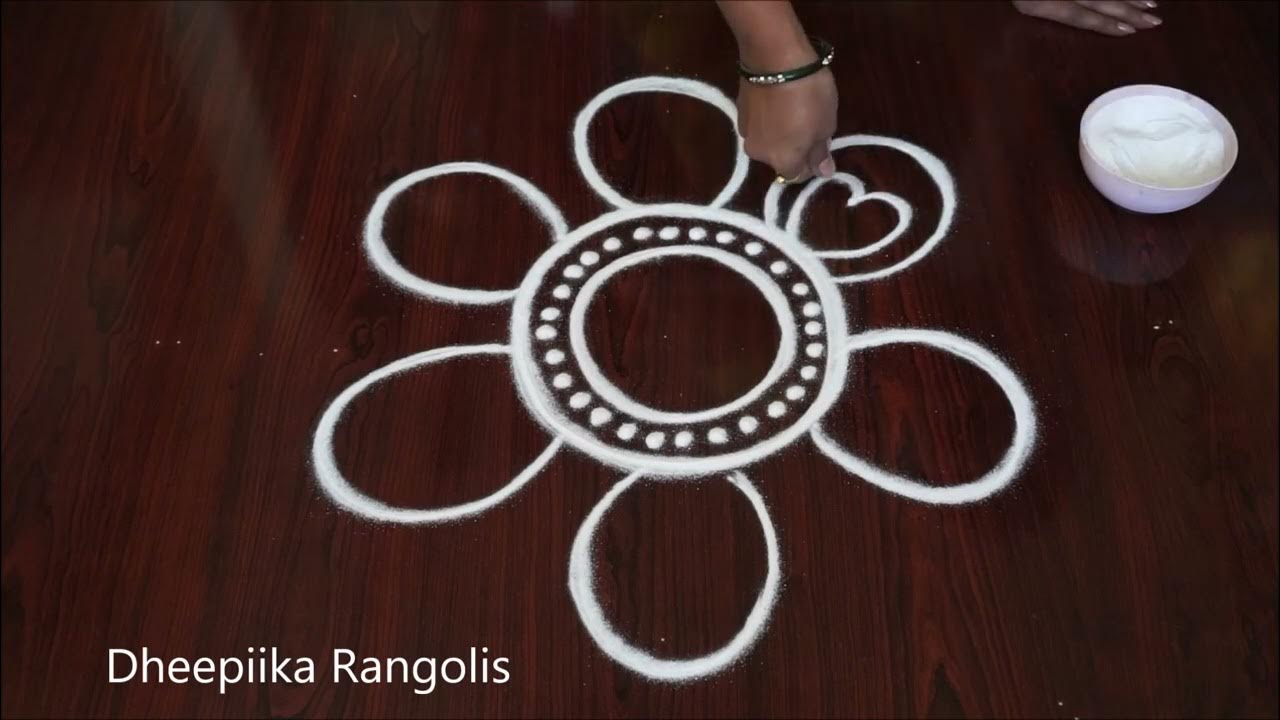 How to draw simple rangoli design for Friday 🌺 Latest Rangoli Design by ...