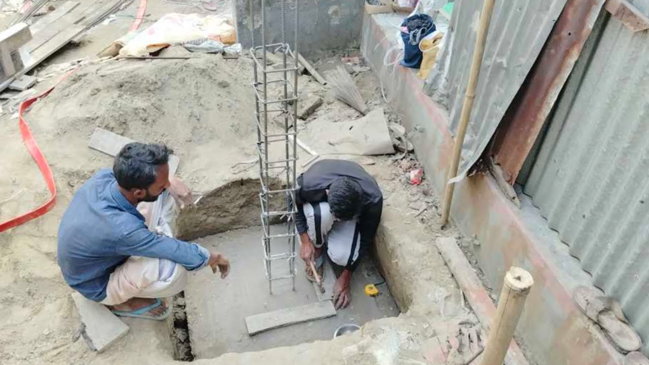 Column construction techniques _ Column shuttering and Concrete | 4BHK ...