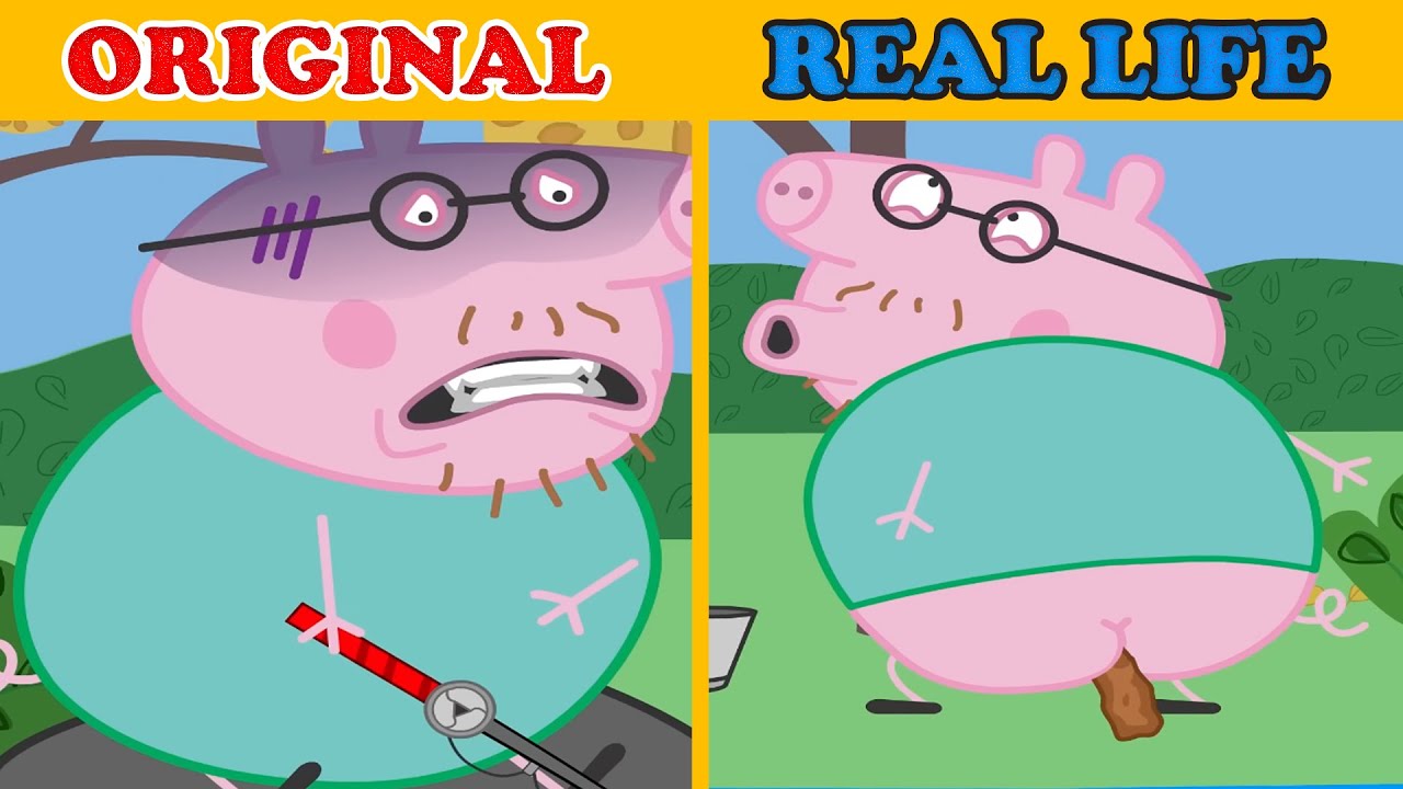 Daddy Pig Pooped In The River! - Peppa Pig Original vs Real life ...