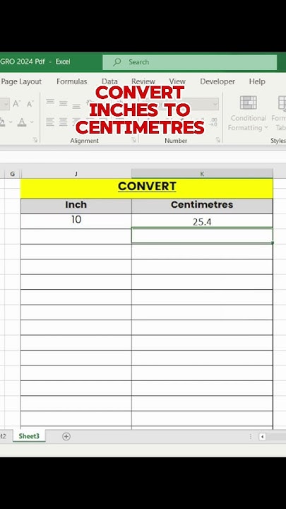 How To Convert Inches To Centimeters Very Easy Way Exceltech Youtube