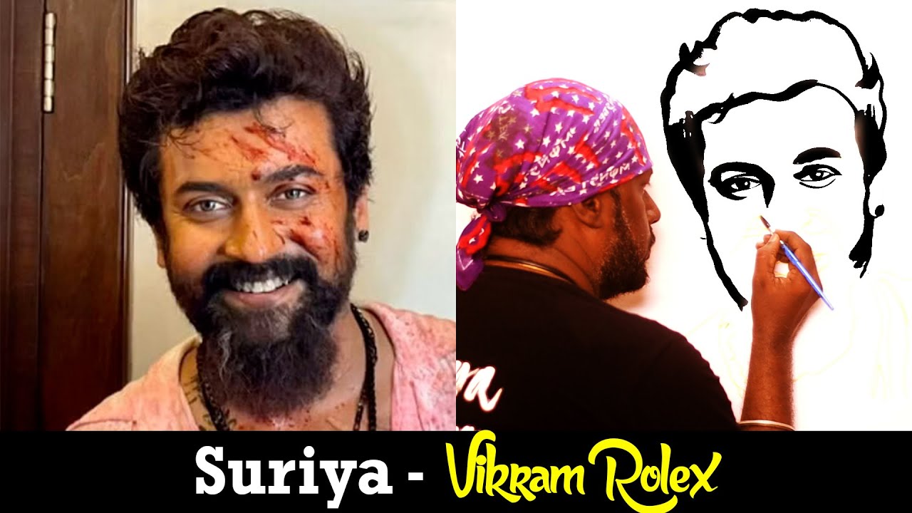 How to Draw Vikram Rolex Suriya | Indian film Actor - Udhaya Speed ...