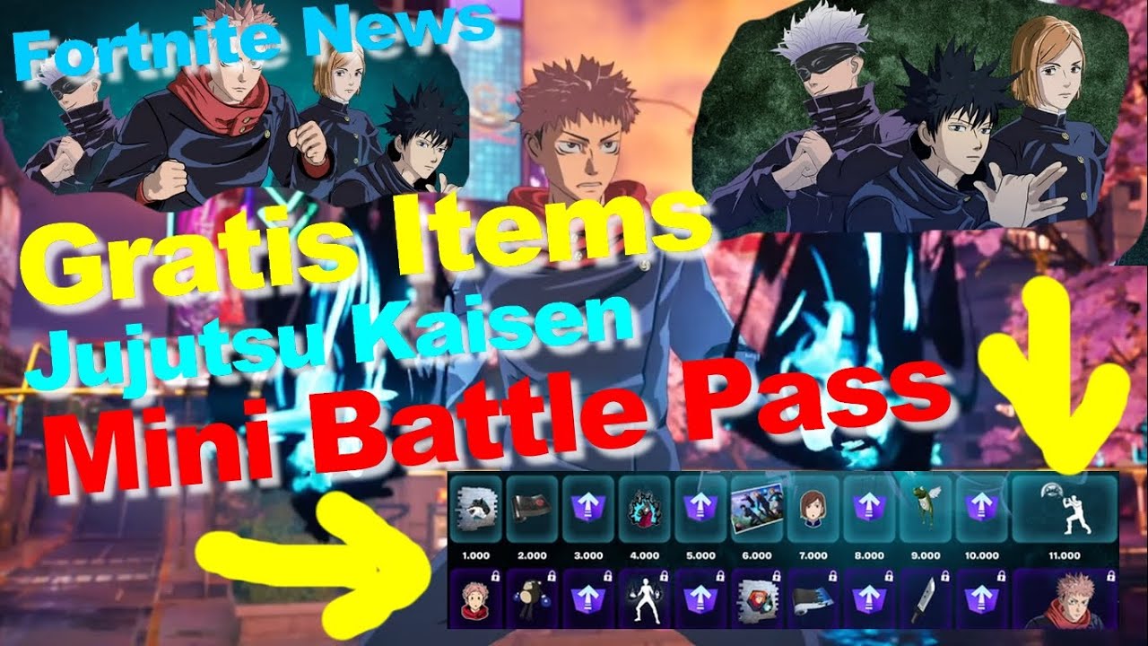 Gratis Items + Mini Battle Pass 🎁🤩 Jujutsu Kaisen x Fortnite News - YouTube