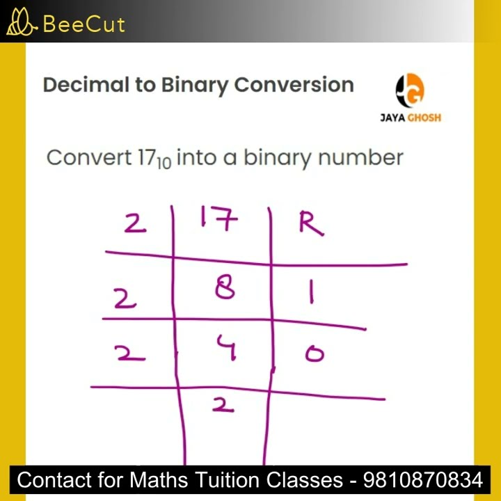 Convert 17 To Binary Number shorts maths mathstricks YouTube convert-17-to-binary-number-shorts-maths-mathstricks-youtube