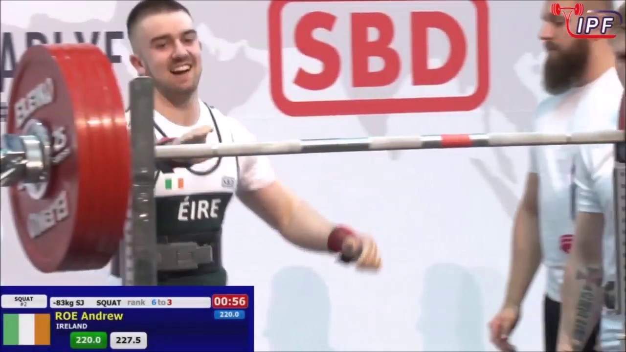 Andrew Roe - 615kg total -83kg SJ - IPF Worlds 2019 - YouTube
