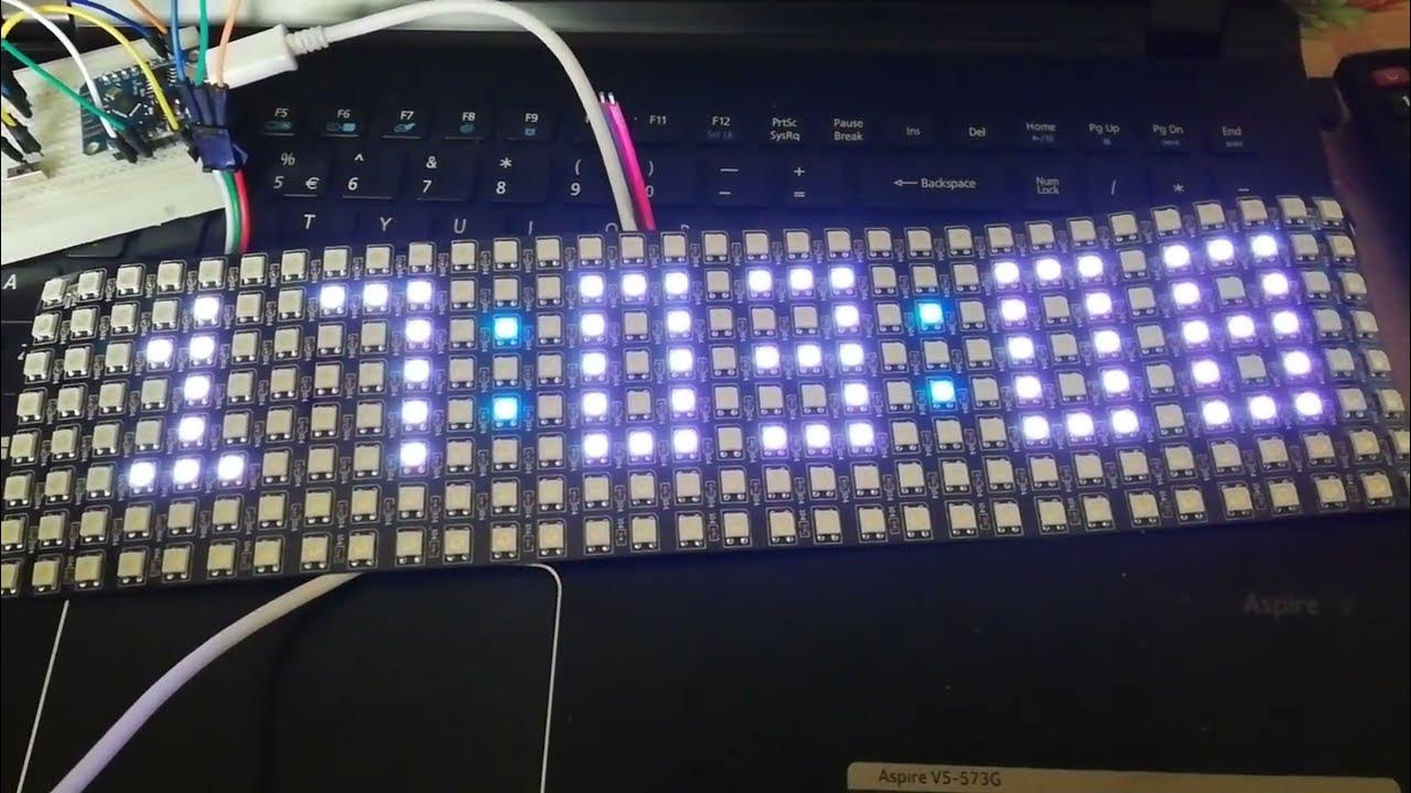 NTP clock with weather info on 8x32 addressable leds (2) - YouTube