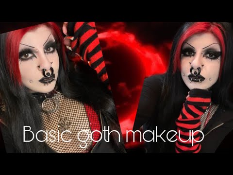 Basic goth makeup - YouTube