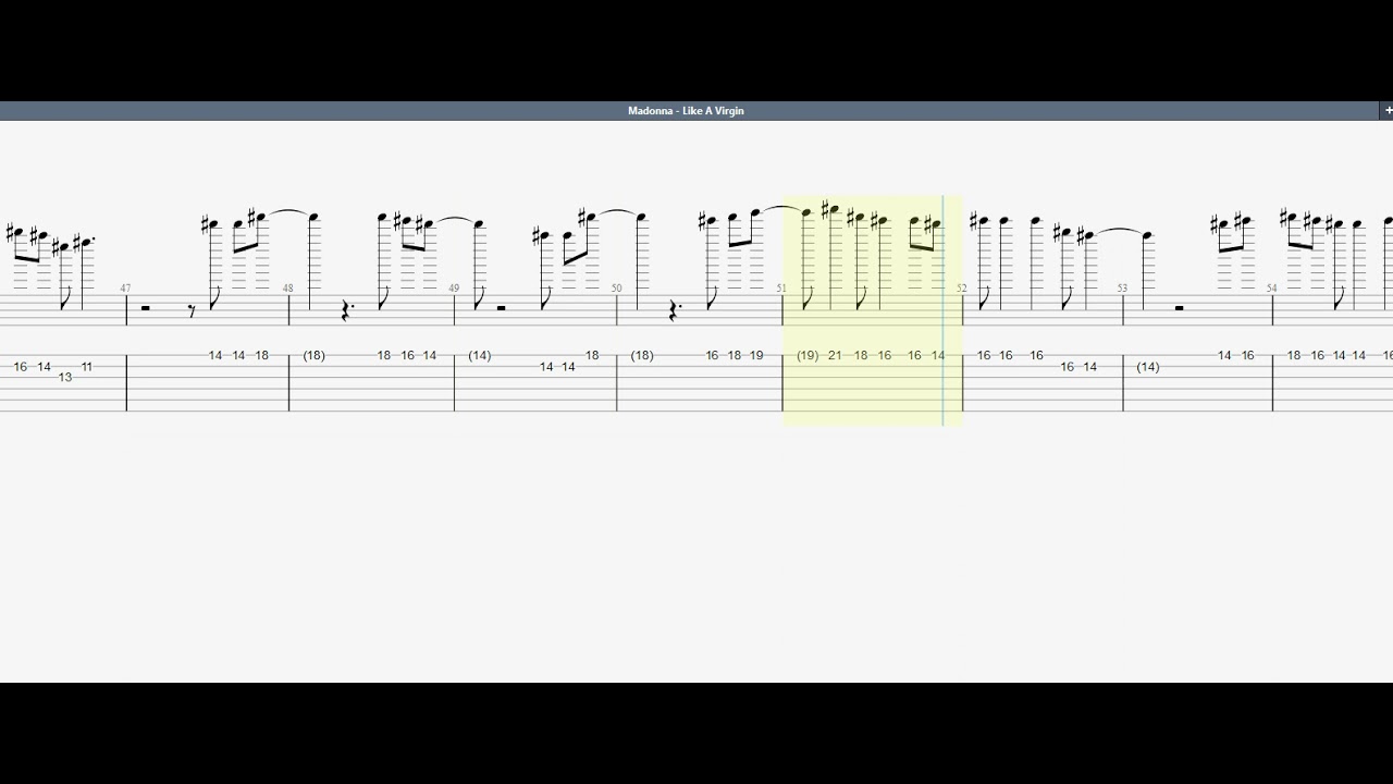 Madonna - Like A Virgin GUITAR 2 TAB - YouTube