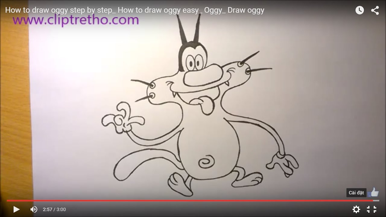 How to draw oggy step by step_ How to draw oggy easy_ Oggy_ Draw oggy ...