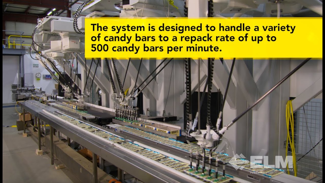 ELM Electrical, Inc Robotic Candy Bar Repacking System - YouTube