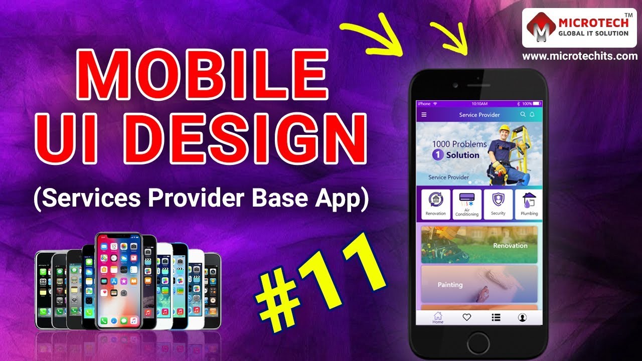 Mobile UI Design Tutorial | Service Provider App | Topic 18 | Microtech ...