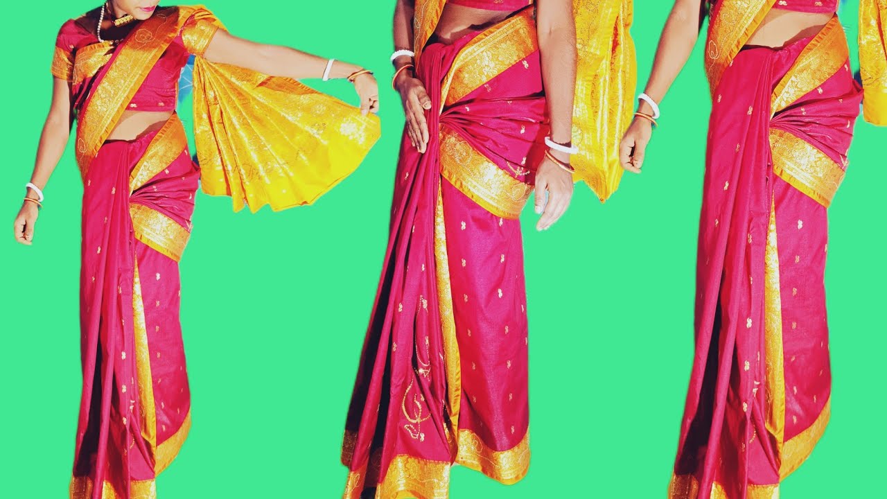 how to banarasi new style saree draping for beginners look reception ...