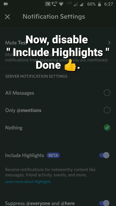 How to disable Include Highlights in Discord Mobile #roduz #discord #notification #highlights # ...