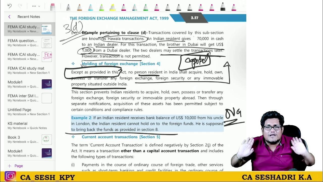 FEMA | CA Inter | Session 2 | part 2 | Tamil | CA Seshadri - YouTube