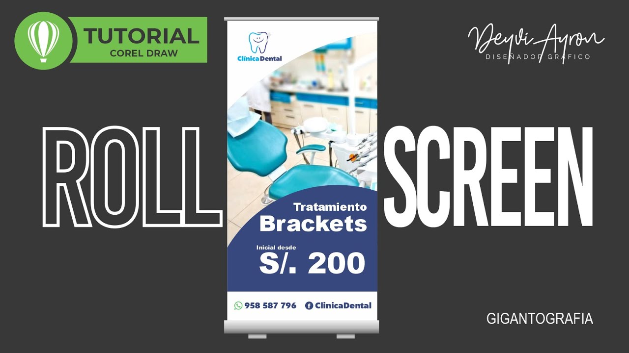 🔴DISEÑO PARA GIGANTOGRAFIA 2 CorelDRAW (ROLL SCREEN) 🚀+ Link de ...