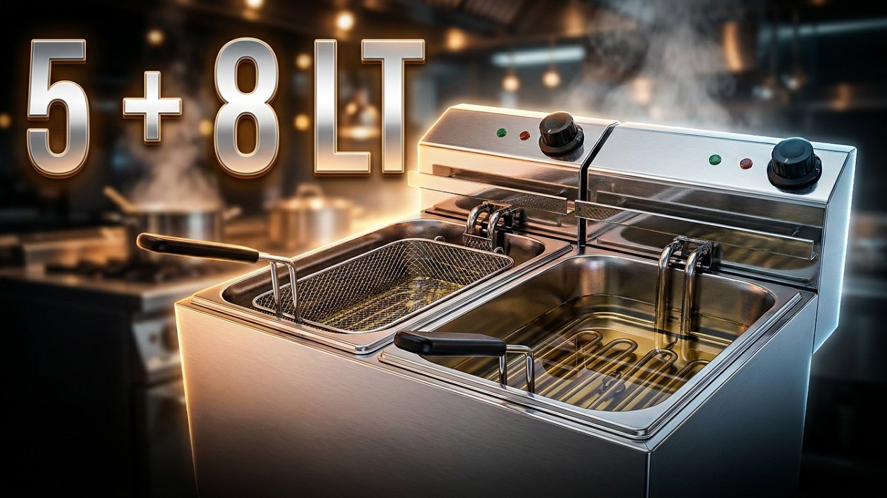 Φριτέζα ηλεκτρική διπλή 5 + 8 Lt - Electric fryer countertop commercial ...