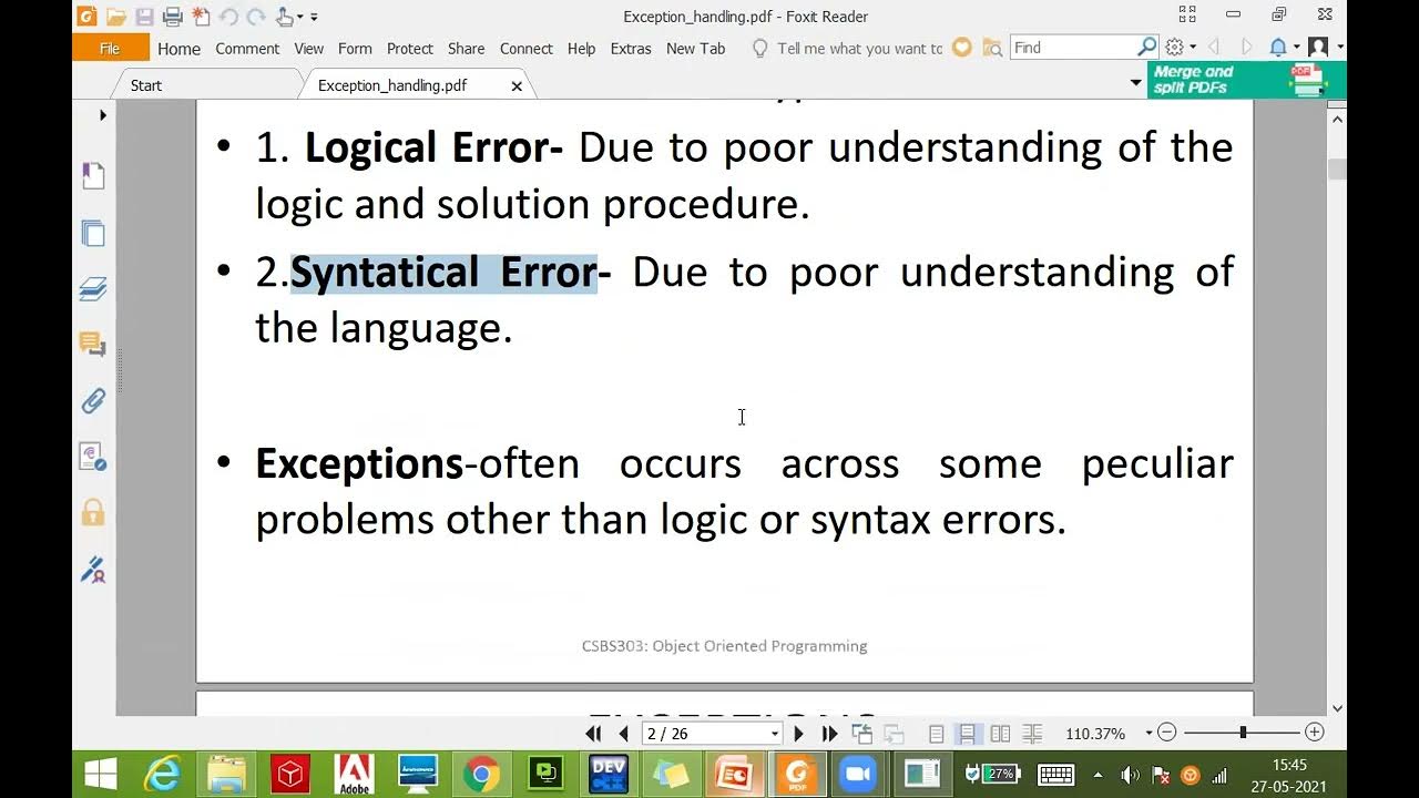 23. Exception Handling-1 - YouTube