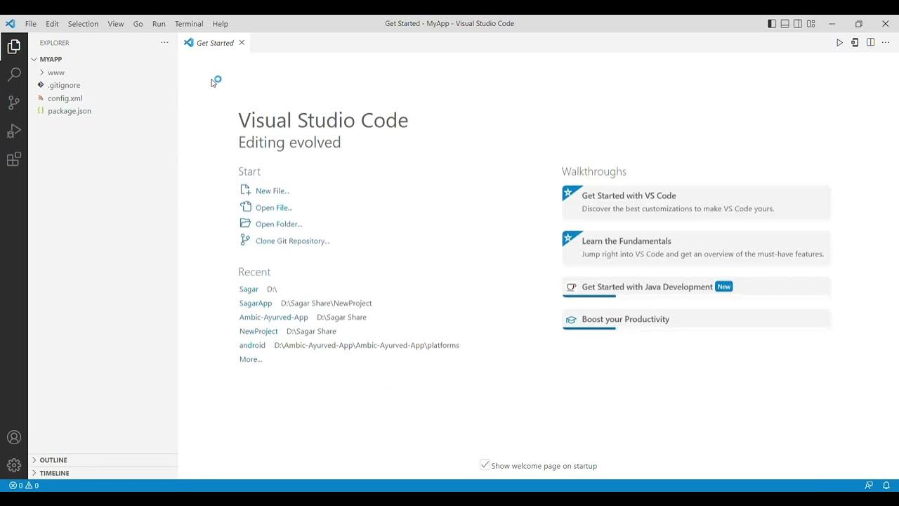 First Hybrid Cordova Application Using Vs Code Coding Engineer Sagar Youtube
