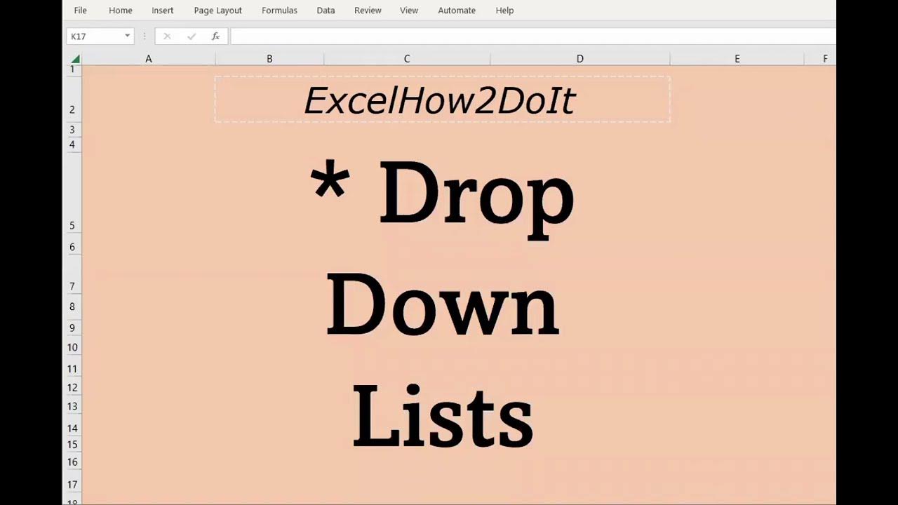 Custom Drop-Down Lists - YouTube