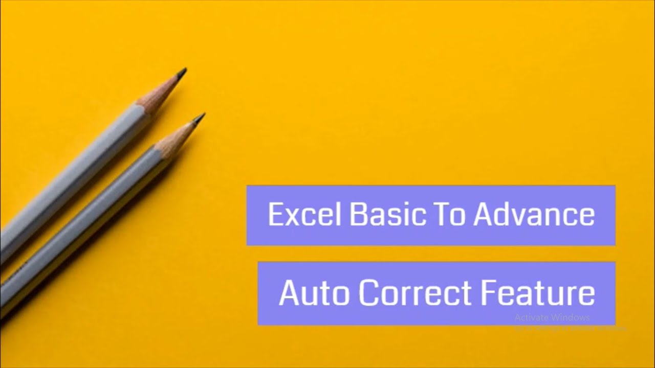 Excel: Auto Correct Features - YouTube